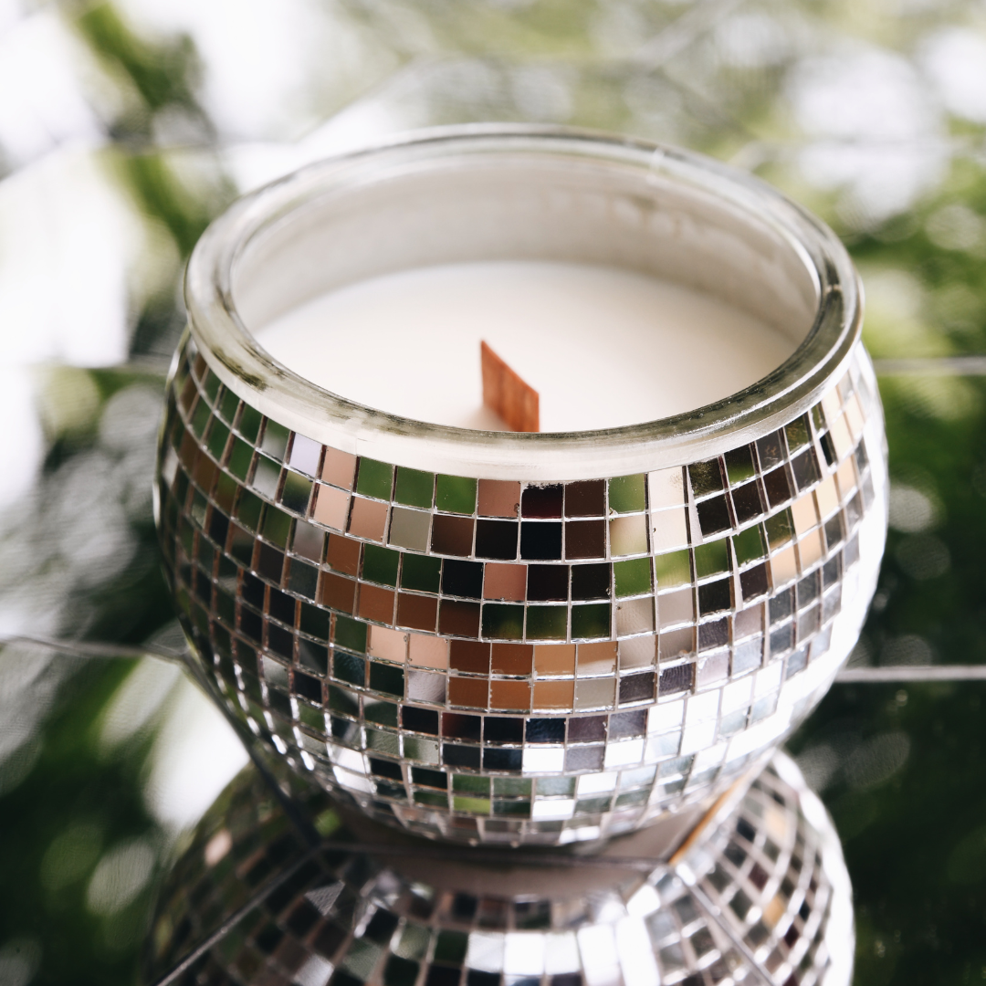 Disco Ball 8oz Wooden Wick Candle - Grapefruit, Blood Orange, Oakmoss ...